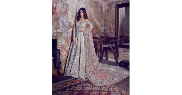 Splashed White Iris Gown