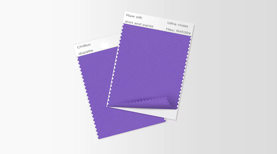 Color and Fabric Swatches for Bridal Outfits with Beadwork Sample